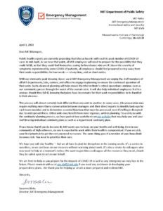 Continuity Letter to DLC Managers 3Apr2020 | MIT Emergency Management